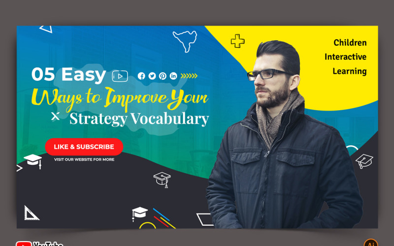 Education YouTube Thumbnail Design -10 - TemplateMonster