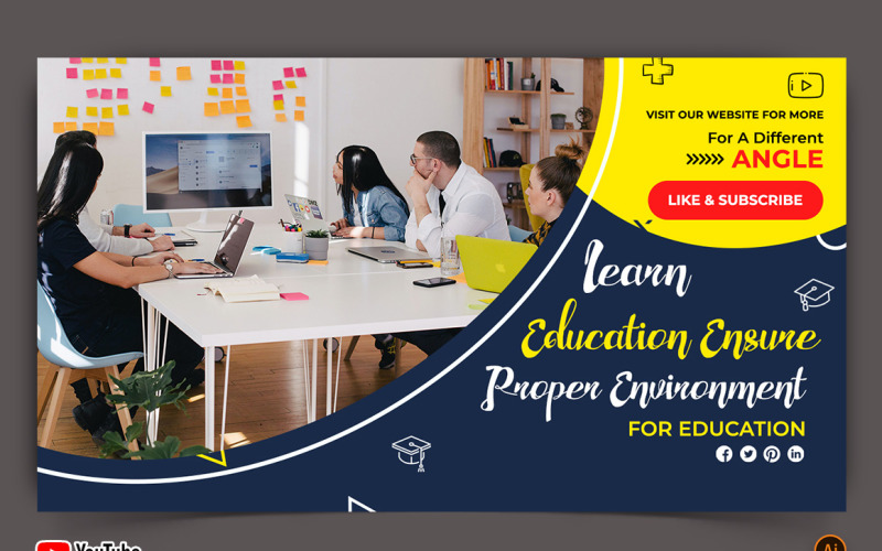 Education YouTube Thumbnail Design -11 - TemplateMonster