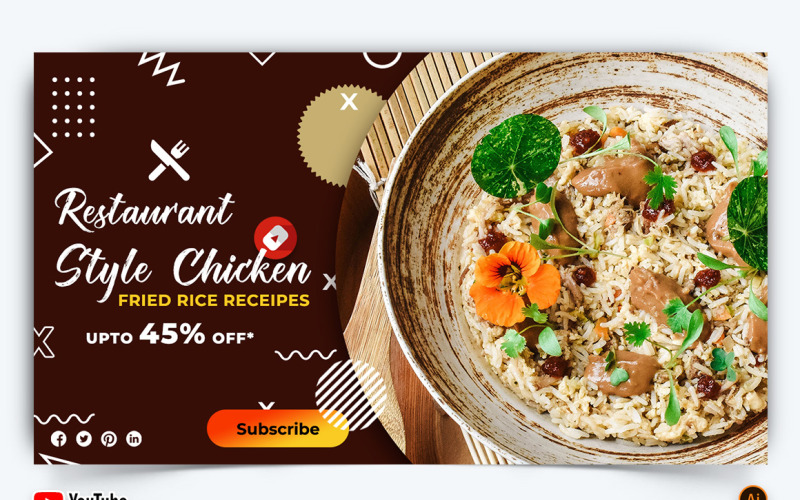 Food and Restaurant YouTube Thumbnail Design -10