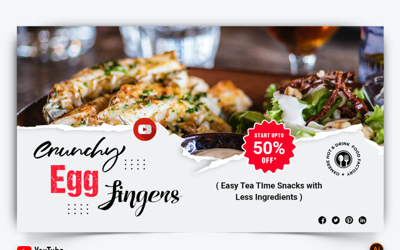 Food and Restaurant YouTube Thumbnail Design -15