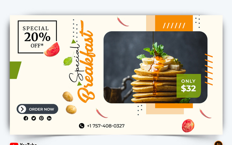 Food and Restaurant YouTube Thumbnail Design -40