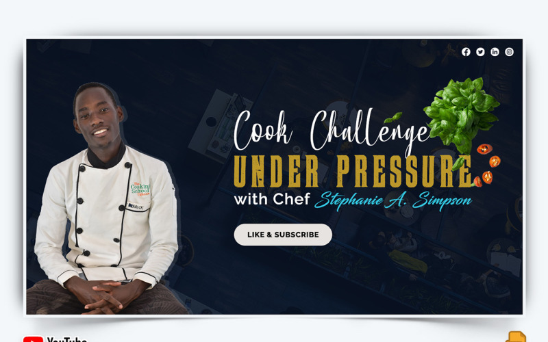 Chef Cooking YouTube Thumbnail Design -002 - TemplateMonster