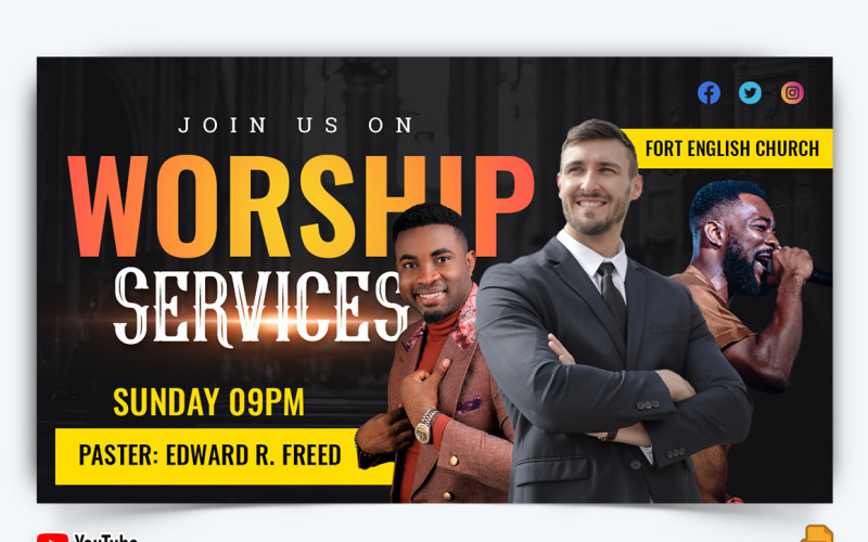 Church Speech YouTube Thumbnail Design -004 - TemplateMonster