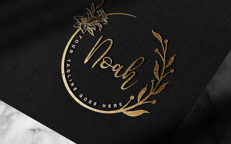 Nowoczesny podpis odręczny lub fotografia Logo Noah Design-tożsamość marki