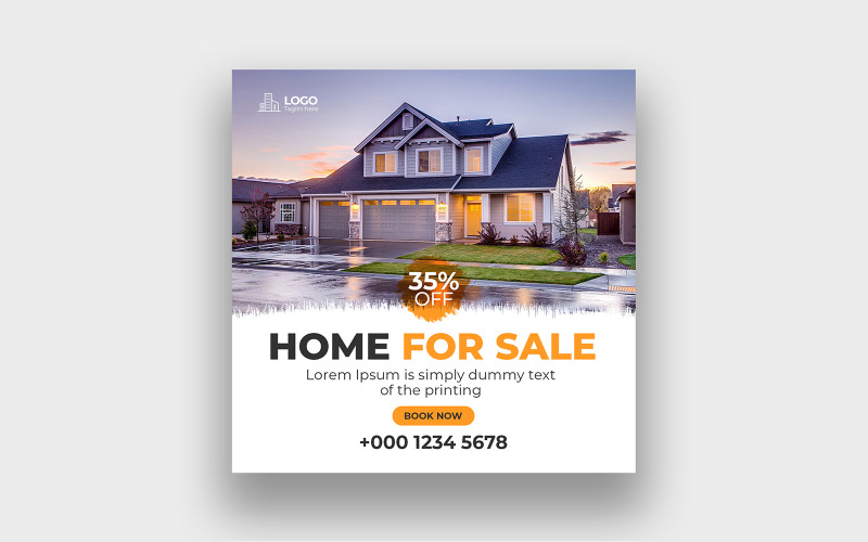 Real Estate Home Social Media Post Design - TemplateMonster