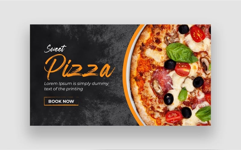 Food Pizza YouTube Thumbnail Template - TemplateMonster
