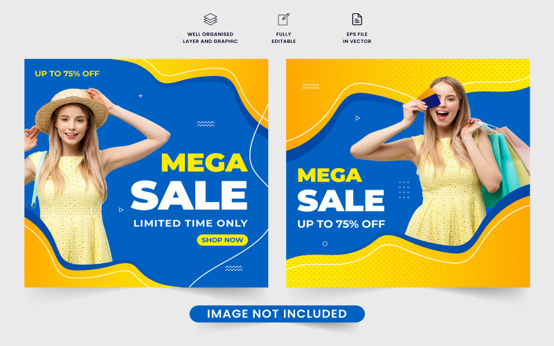 Shop promotional web banner template - TemplateMonster