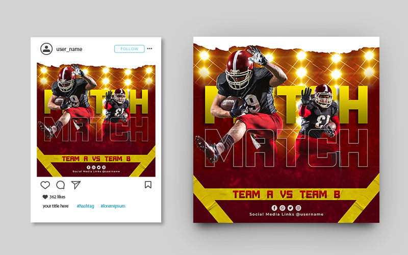 Soccer Football Social Media Post Banner Template