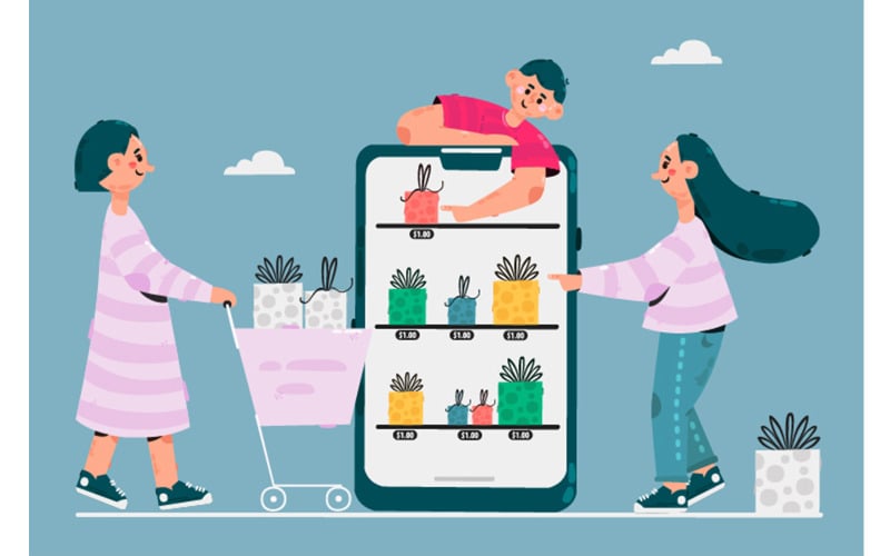 Illustration de commande d'achat en ligne