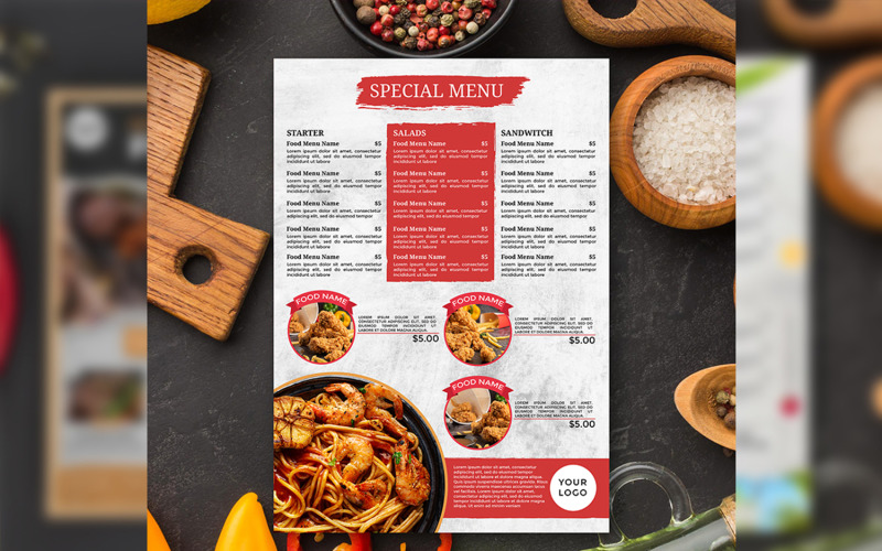 Modern Restoran Menü Şablonu #2 #293890 - TemplateMonster