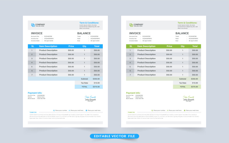 Cash Receipt Invoice Template Vector - TemplateMonster
