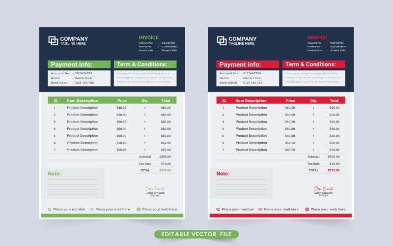 Creative Billing Paper and Invoice #294440 - TemplateMonster