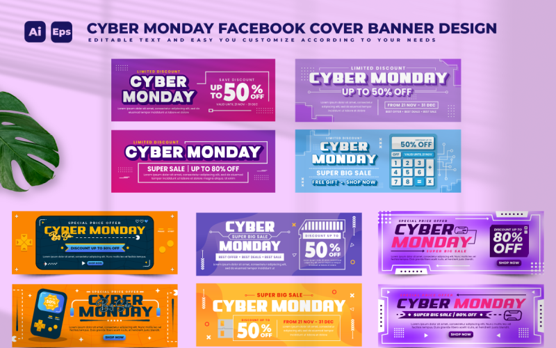 Cyber Monday Banner Design Template V3 - TemplateMonster