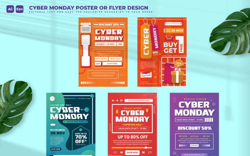 Cyber Monday Flyer Design Template V5 - TemplateMonster
