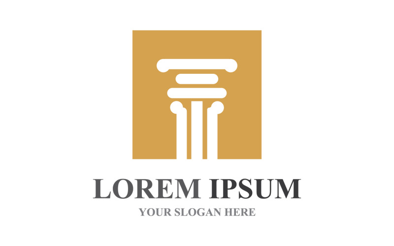 Kolumna Filar Prawo Logo Wektor Szablon V6 - TemplateMonster