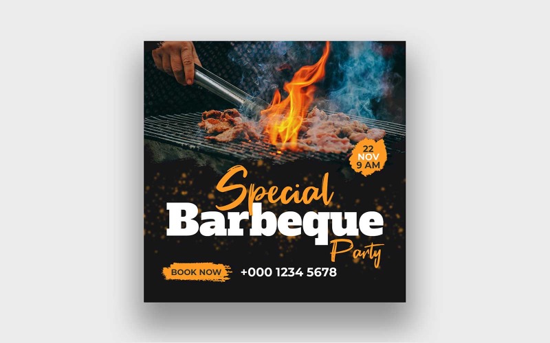 Bbq social media post template #294785 - TemplateMonster
