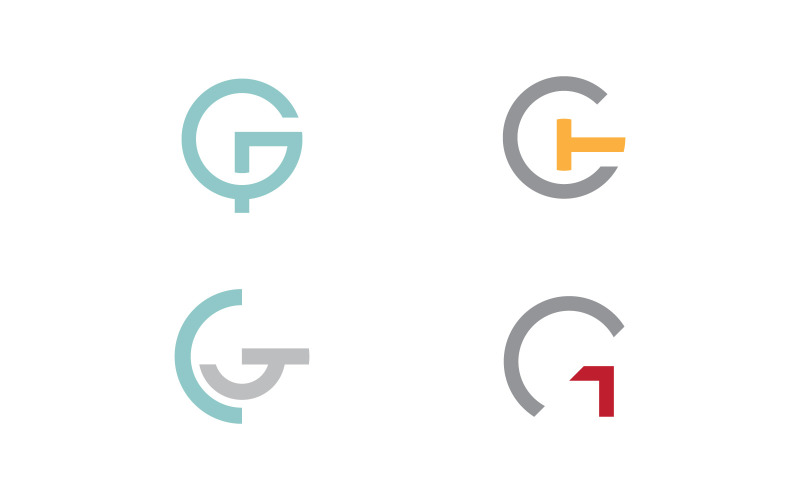Initials G logo icon Vector design template V21