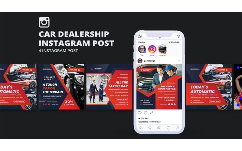 Car Dealership Instagram Post Template - TemplateMonster