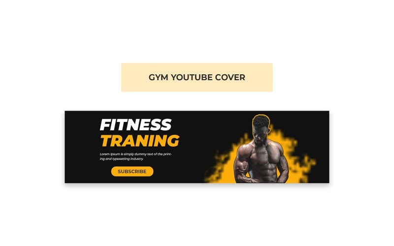 Fitness Gym YouTube Cover Photo Template - TemplateMonster