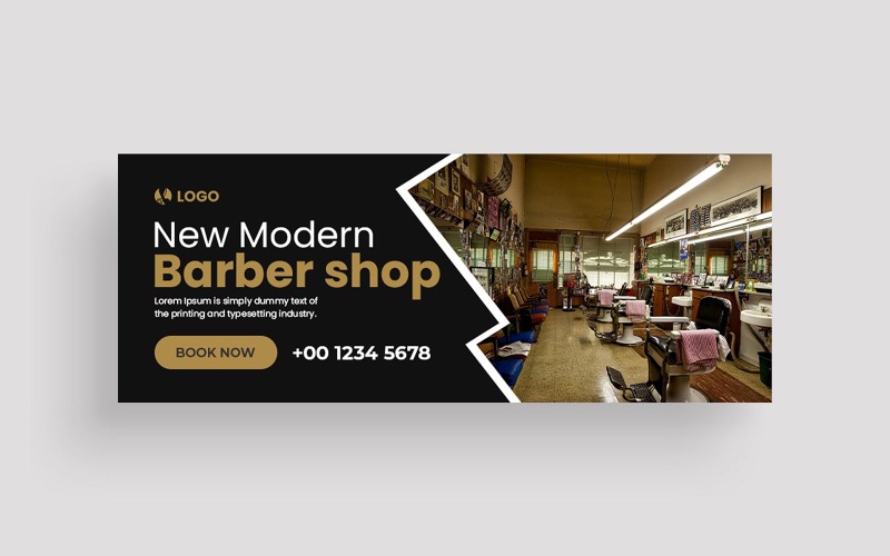 Barbershop Facebook Cover Photo #295091 - TemplateMonster