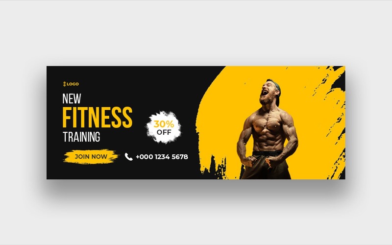 Gym Cover Photo Design Template #295174 - TemplateMonster