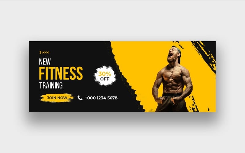 Gym Facebook Cover Photo Design #295104 - TemplateMonster