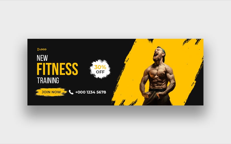 Gym Social Media Cover Photo Template - TemplateMonster