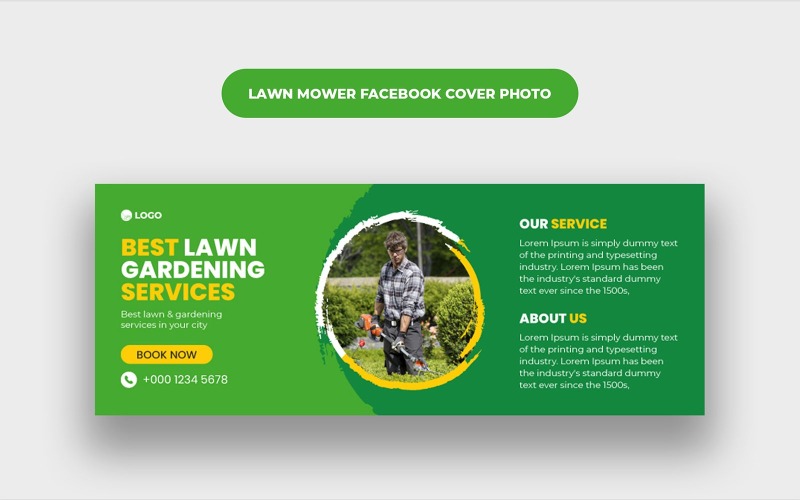 Lawn Mower Facebook Cover Photo #295188 - TemplateMonster