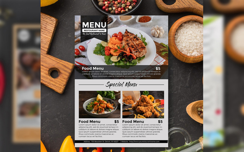 Modèle de menu minimaliste propre #295132 - TemplateMonster