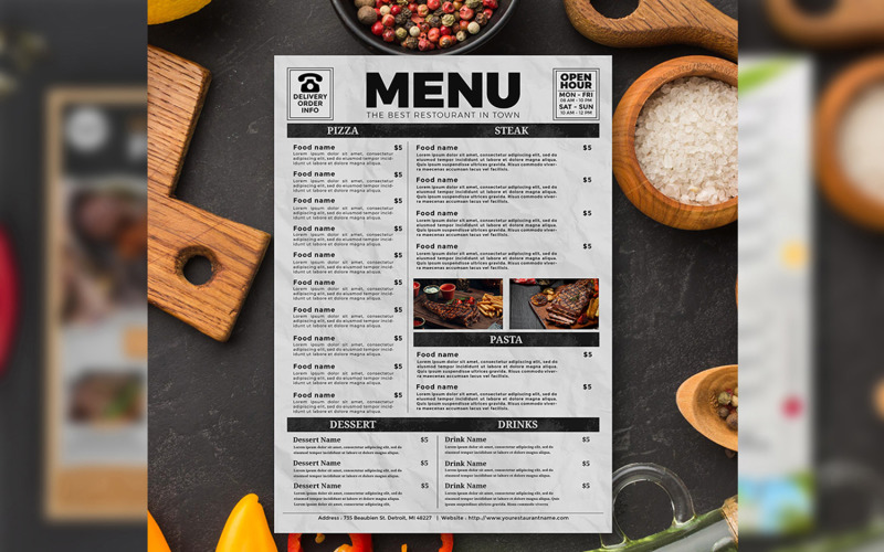 Modelo de Menu Minimalista Moderno #295130 - TemplateMonster