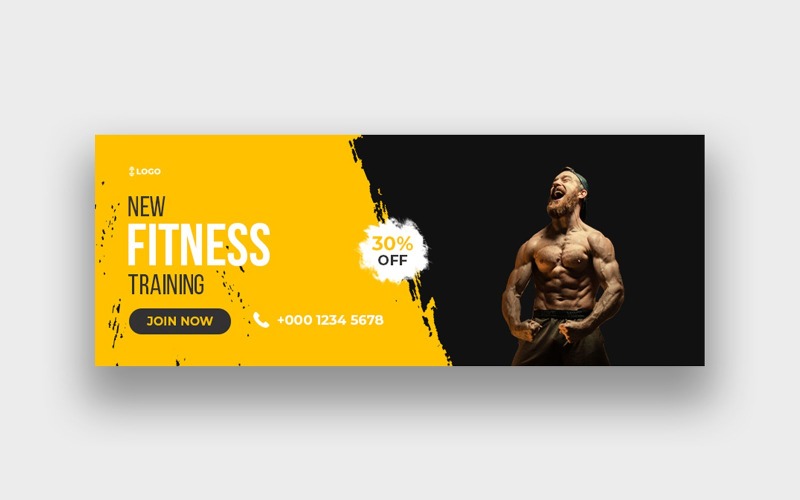 Modern Gym Fitness Web Banner Facebook Cover Photo