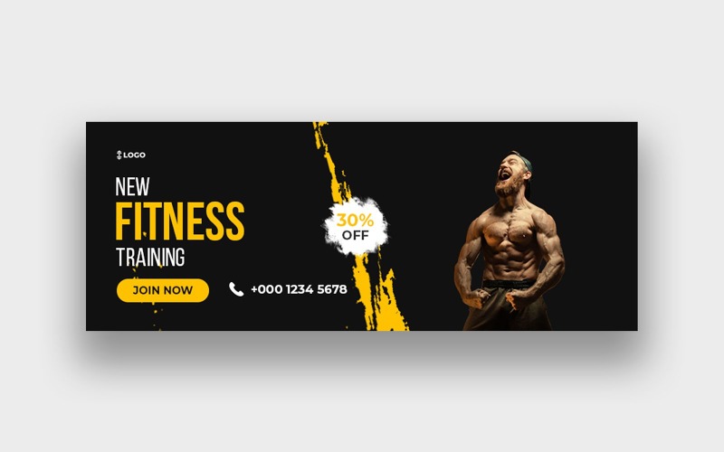 Modern Gym Fitness Web Banner Facebook Cover Photo