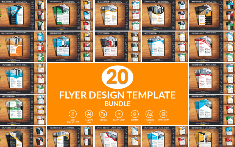 Pack de modèles de conception de flyers - TemplateMonster