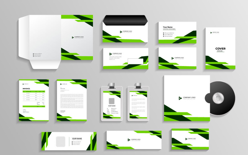 Business branding identity with office stationery items and objects ...