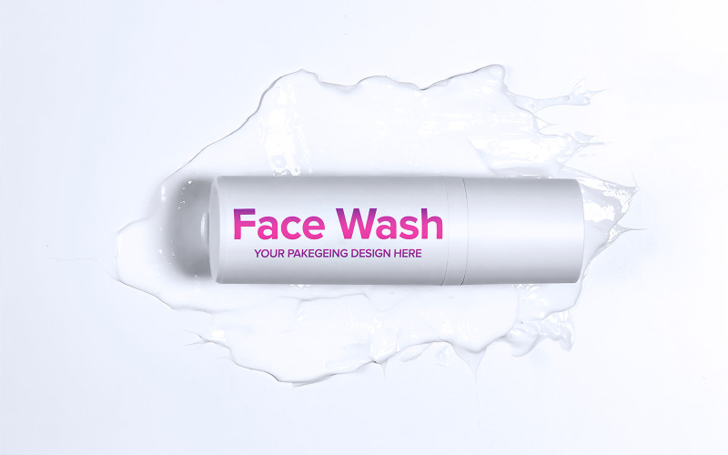 Cosmetics Branding Face Wash Mockup Package and Identity