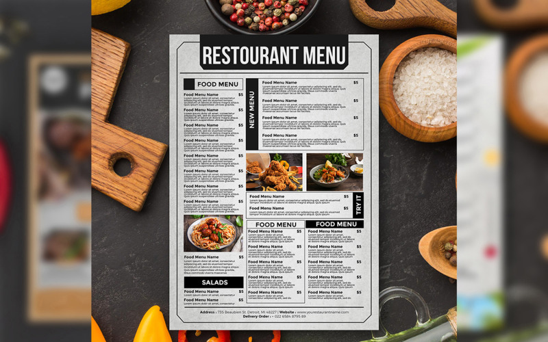 Modèle de menu de restaurant classique - TemplateMonster