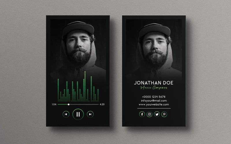 Music Studio Business Card 2 #295394 - TemplateMonster