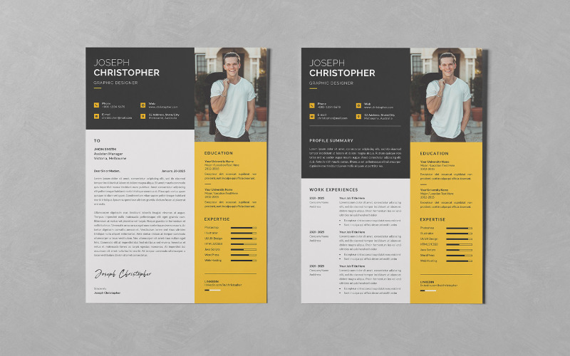 Resume/CV PSD Design Templates Vol 107 - TemplateMonster