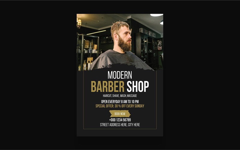 Barbershop-Gestell-Karten-Schablone #296363 - TemplateMonster