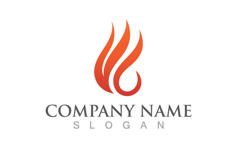 Hot Fire Flame Logo Vector Template V7 - TemplateMonster