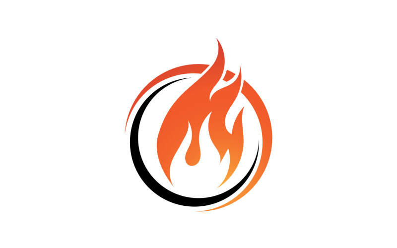Oheň Plamen Vektorové Logo Horký Plyn A Energie Symbol V18