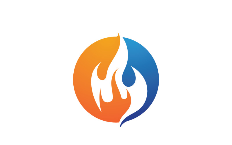 Feu Flamme Logo Vectoriel Gaz Chaud Et Symbole D'énergie V57