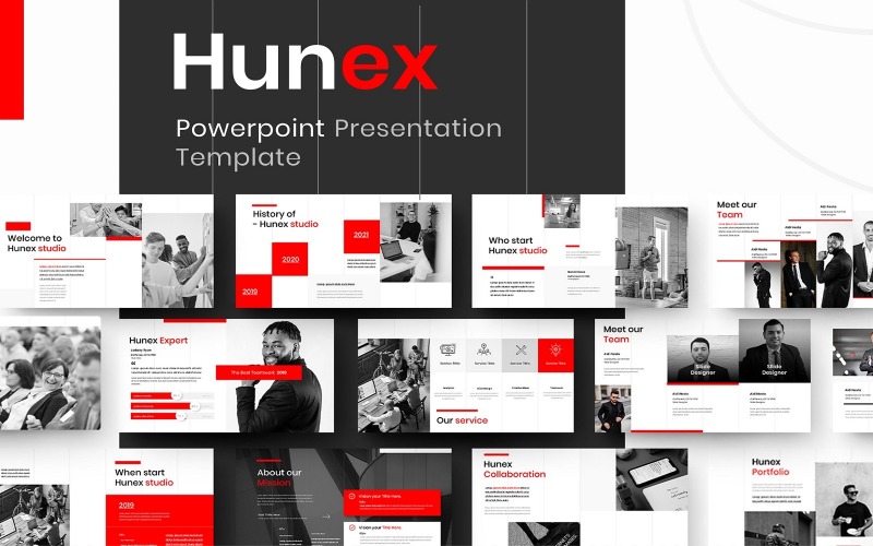 Hunex - Plantilla de PowerPoint de negocios - TemplateMonster