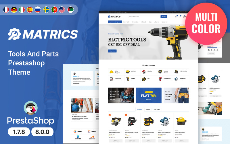 Matrics - Power Tools & Equipment PrestaShop Theme