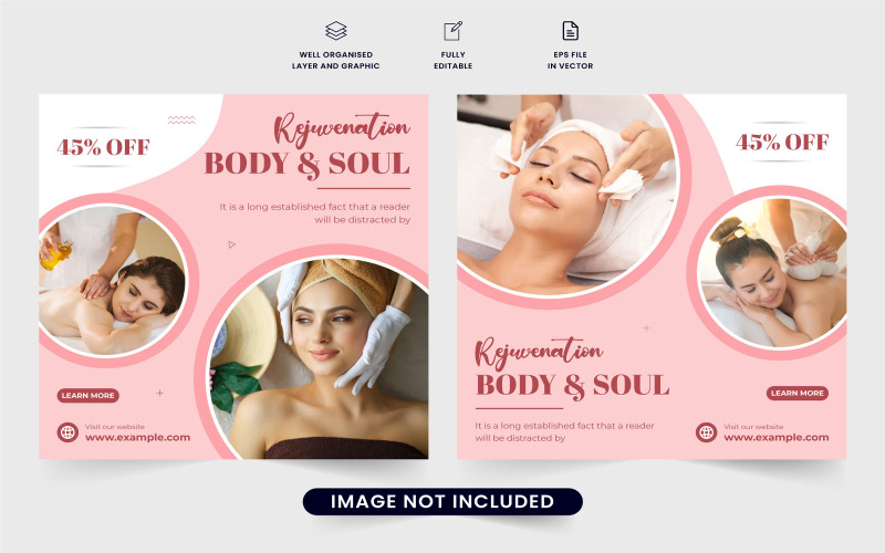 Beauty shop social media post vector - TemplateMonster