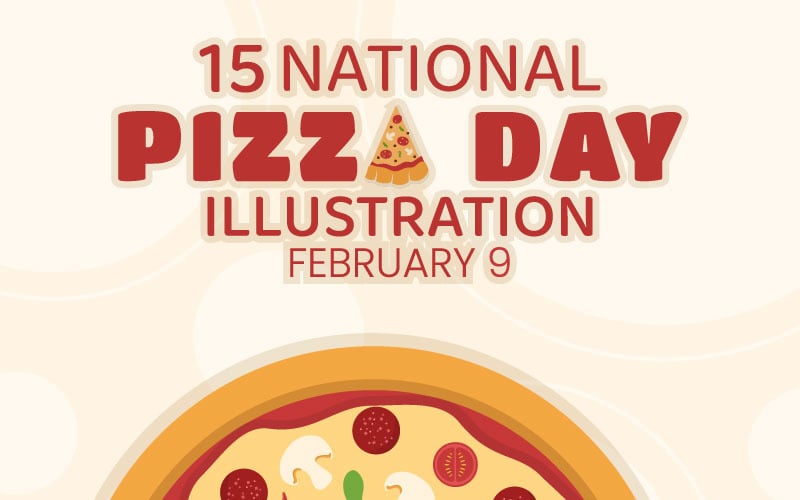 15 Ilustración del Día Nacional de la Pizza - TemplateMonster