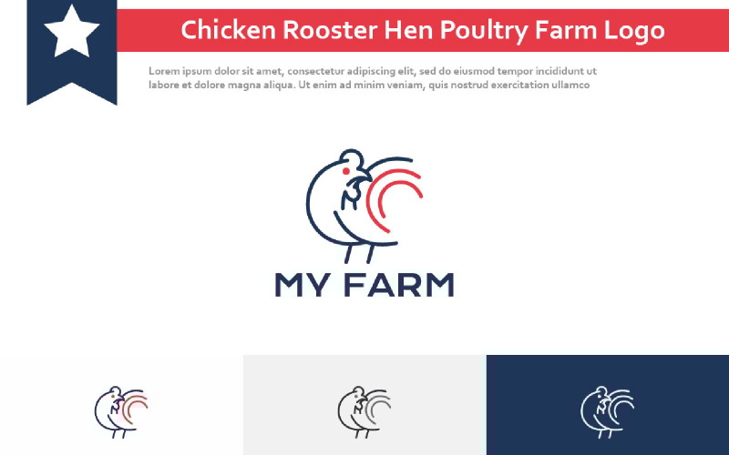 Poulet Coq Poule Volaille Animal Farm Logo - TemplateMonster