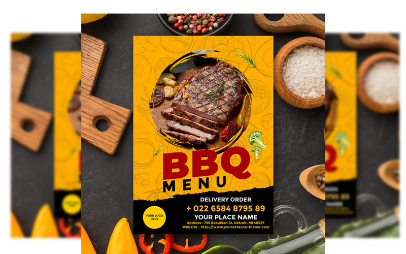 Restaurant Roll Up Banner, X Banner, Standee, Pull Up Banner Template ...