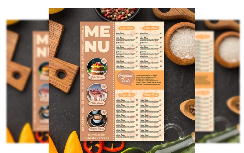 Cake Menu Flyer Template #4 #296481 - TemplateMonster