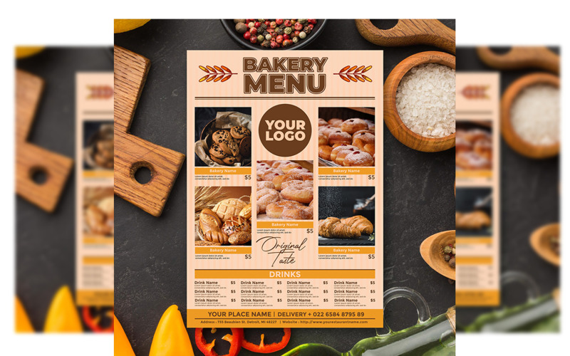 Bakery Menu - Flyer Template #2 #296558 - TemplateMonster